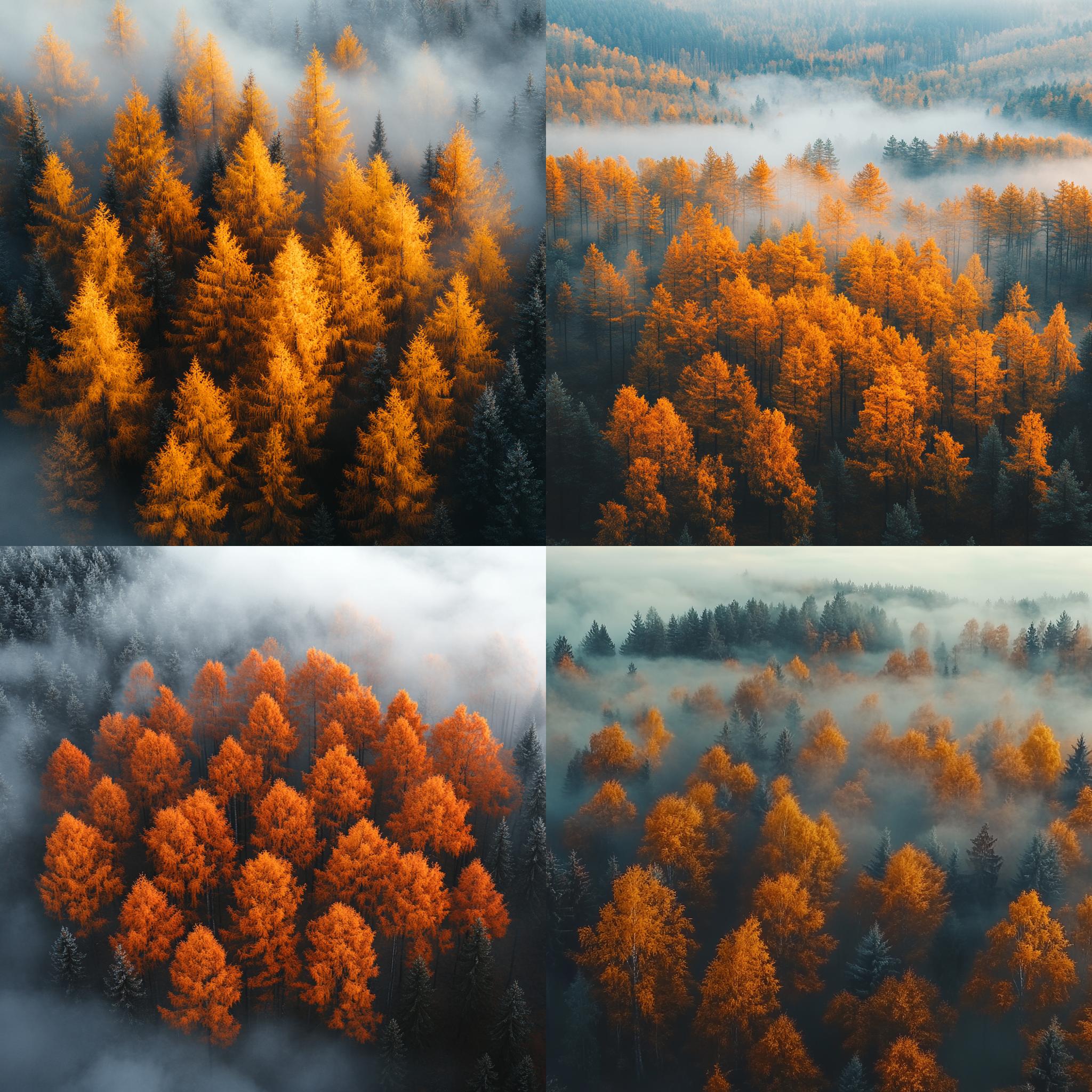 24 Autumn Forest Clipart, Fall Trees Digital Download, Misty Morning ...