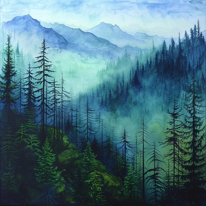 24 Stunning Mountain Forest Scene Clipart, Nature Landscape Clip Art ...