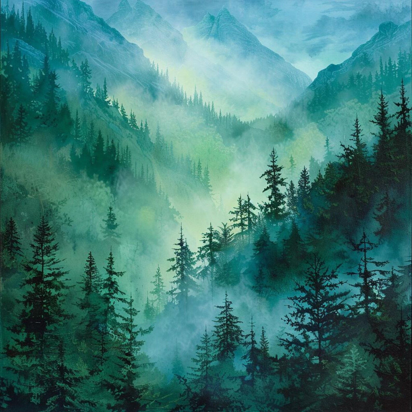 24 Stunning Mountain Forest Scene Clipart, Nature Landscape Clip Art ...