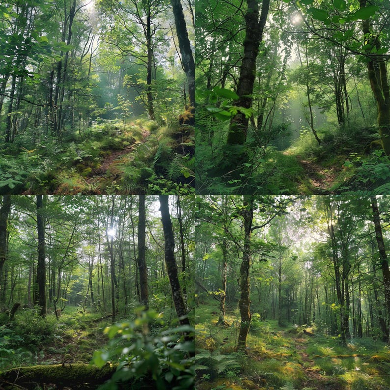 24 Green Forest Clipart, Greenery Woodland Digital Download, Nature ...