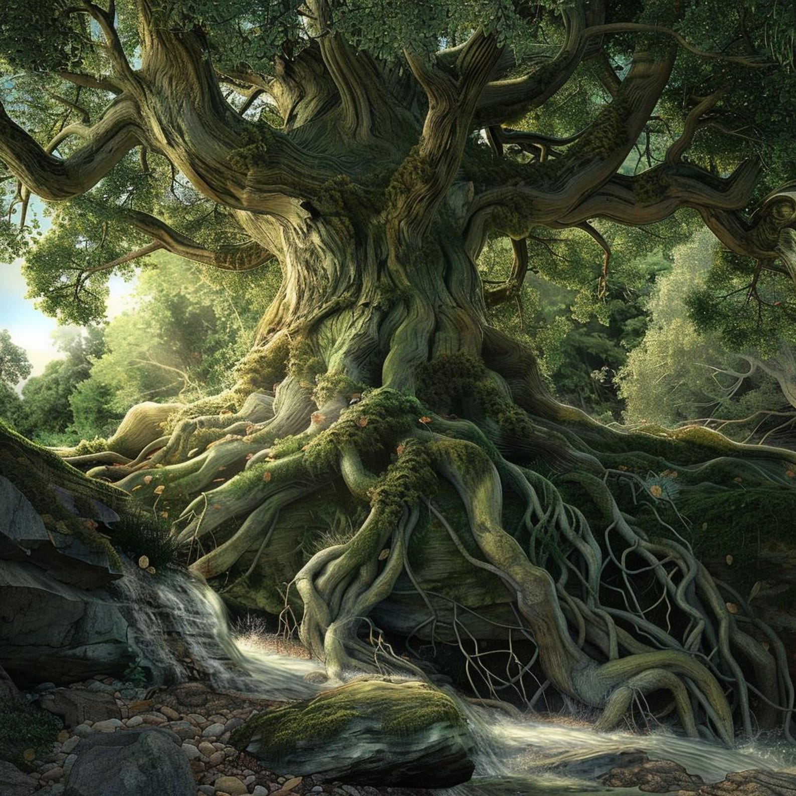 24 Ancient Tree Clipart, Majestic Tree Digital Clipart Giant Old Tree ...