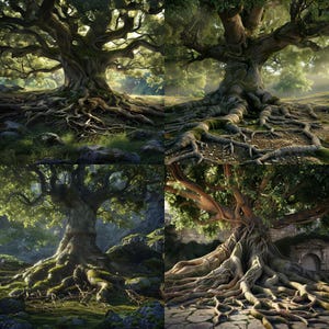 24 Ancient Tree Clipart, Majestic Tree Digital Clipart Giant Old Tree ...