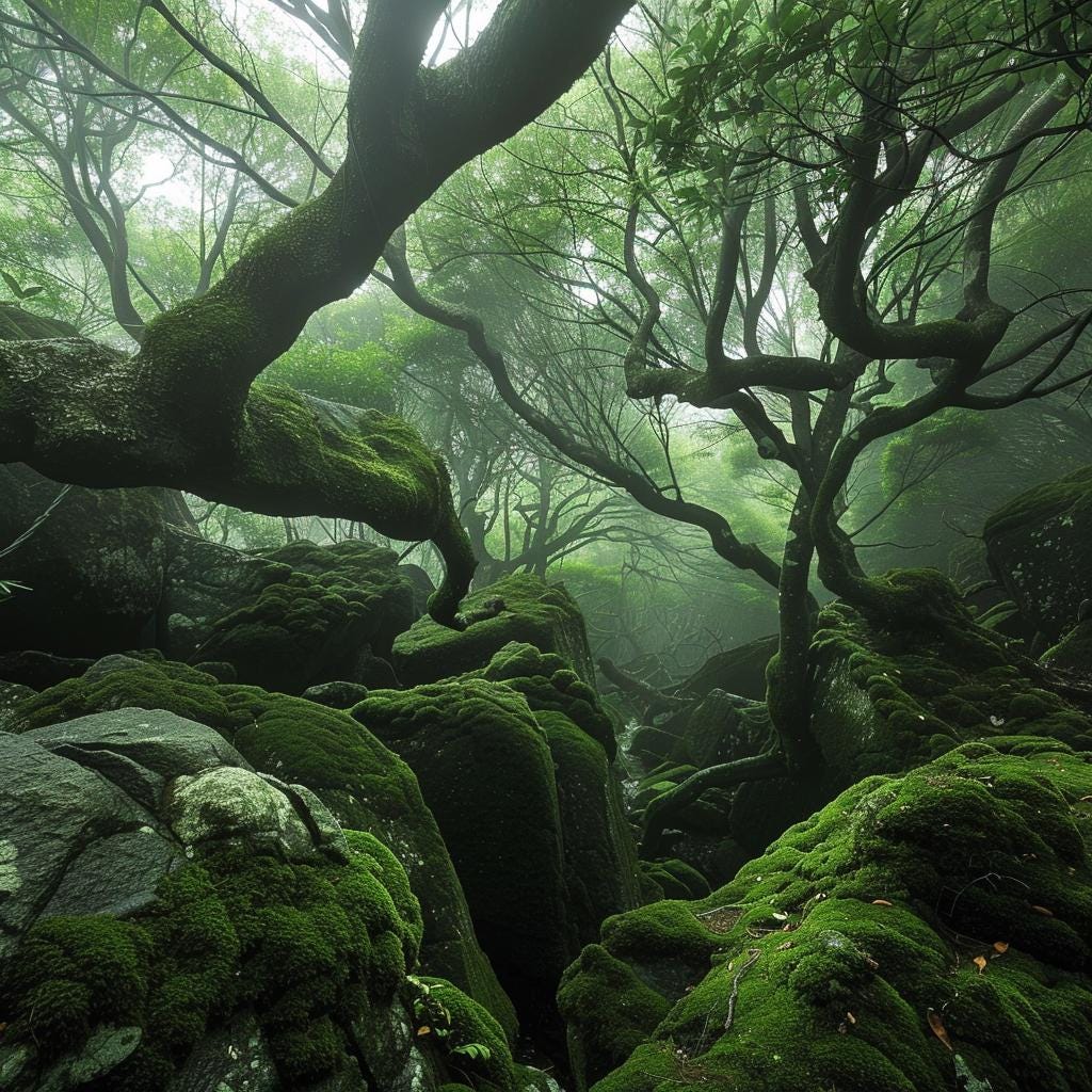 24 Enchanted Forest Clipart, Mystical Woodland Digital Art, Green Mossy ...