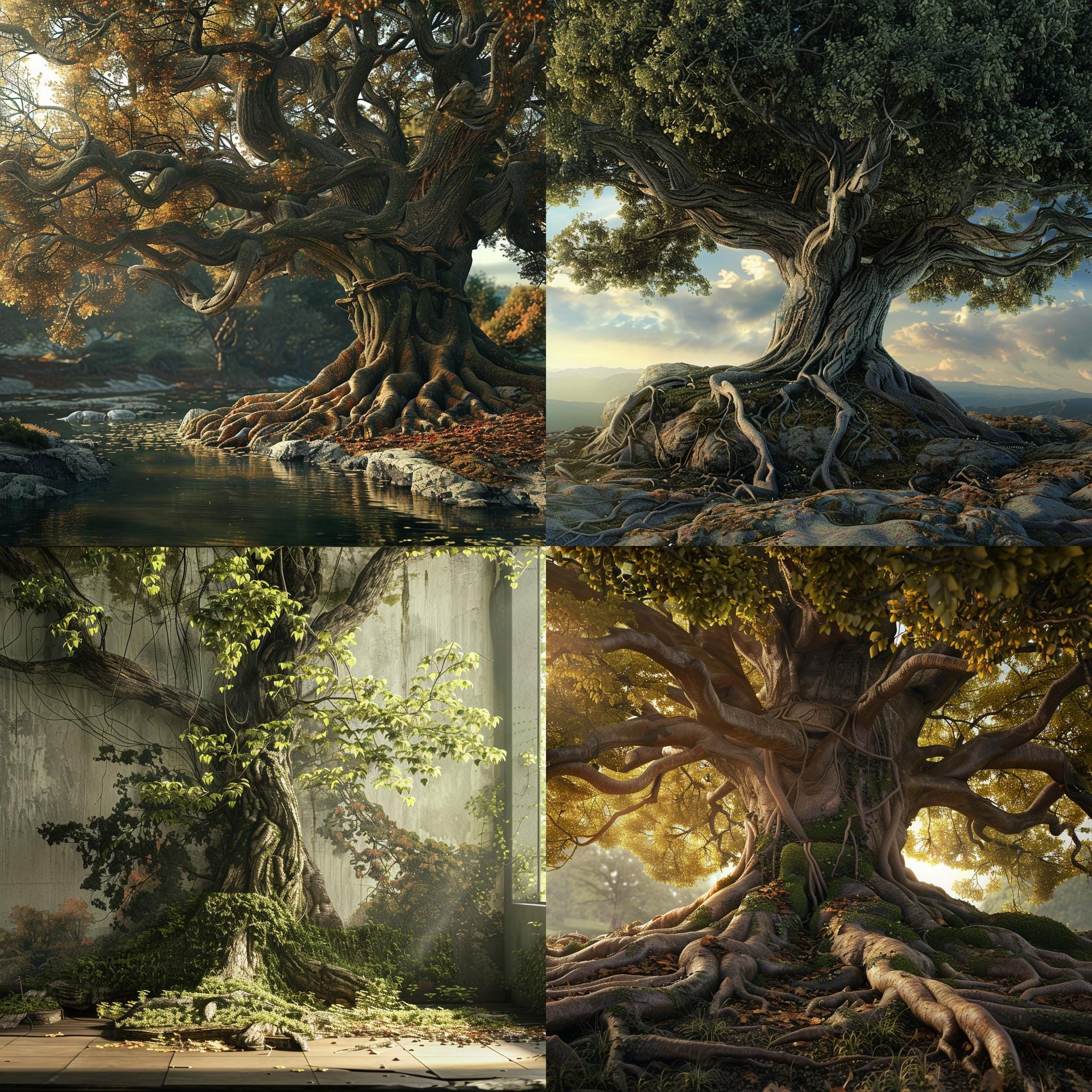 24 Ancient Tree Clipart, Majestic Tree Digital Clipart Giant Old Tree ...