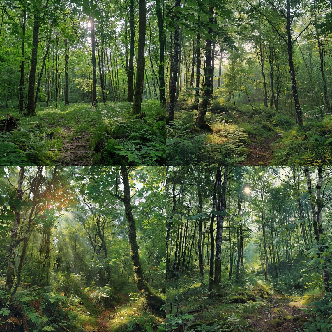 24 Green Forest Clipart, Greenery Woodland Digital Download, Nature ...