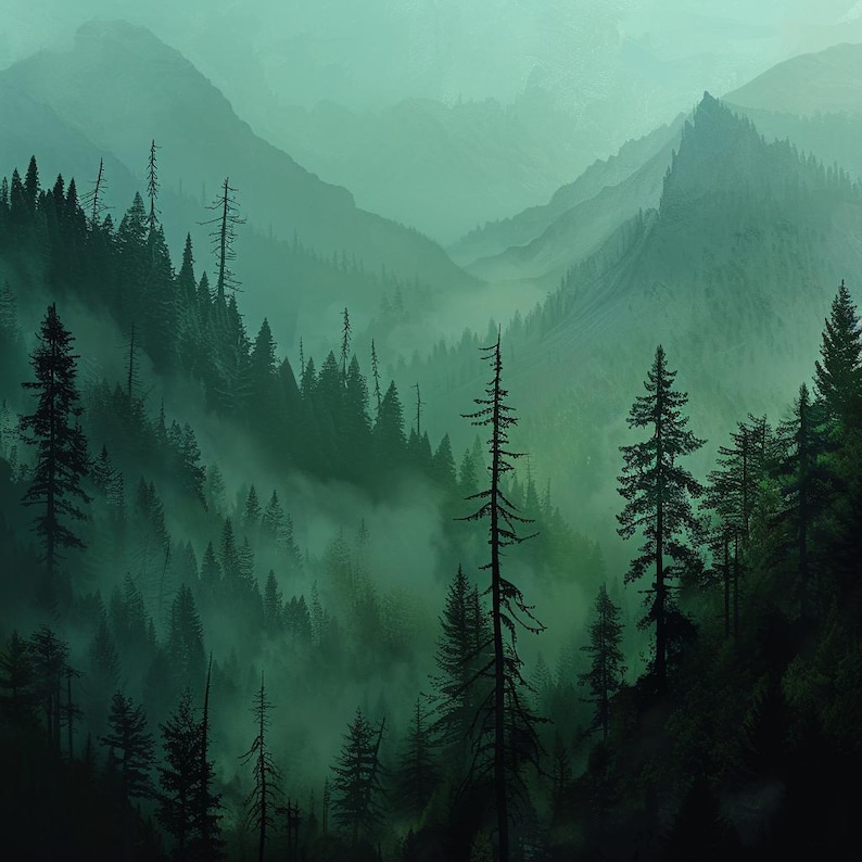 24 Stunning Mountain Forest Scene Clipart, Nature Landscape Clip Art ...