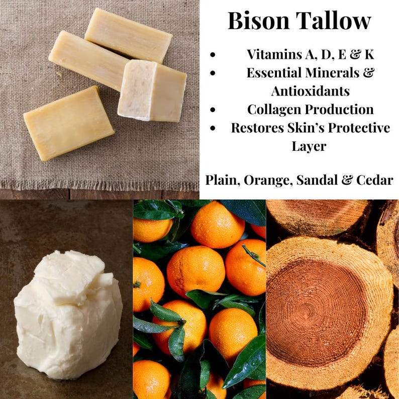 Bison Tallow Soap Orange 5 Pack FREE Shipping US Orders - Etsy