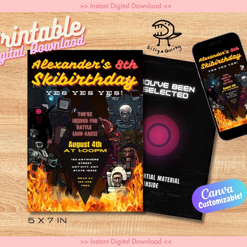 Skibidi Toilet Cards - Etsy