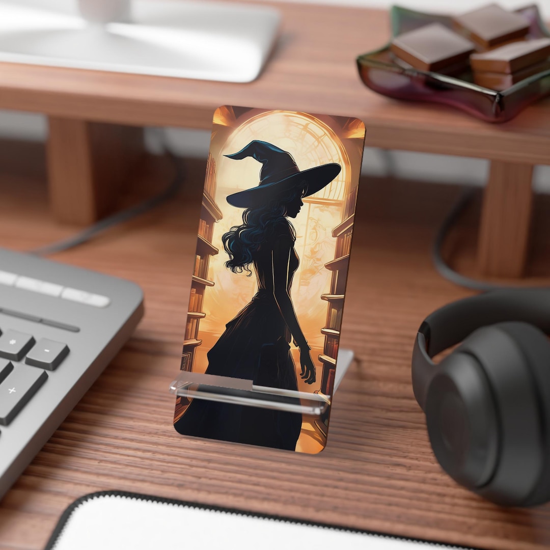 Watercolor Witch Silhouette Cell Phone Stand | Halloween Autumn Decor ...