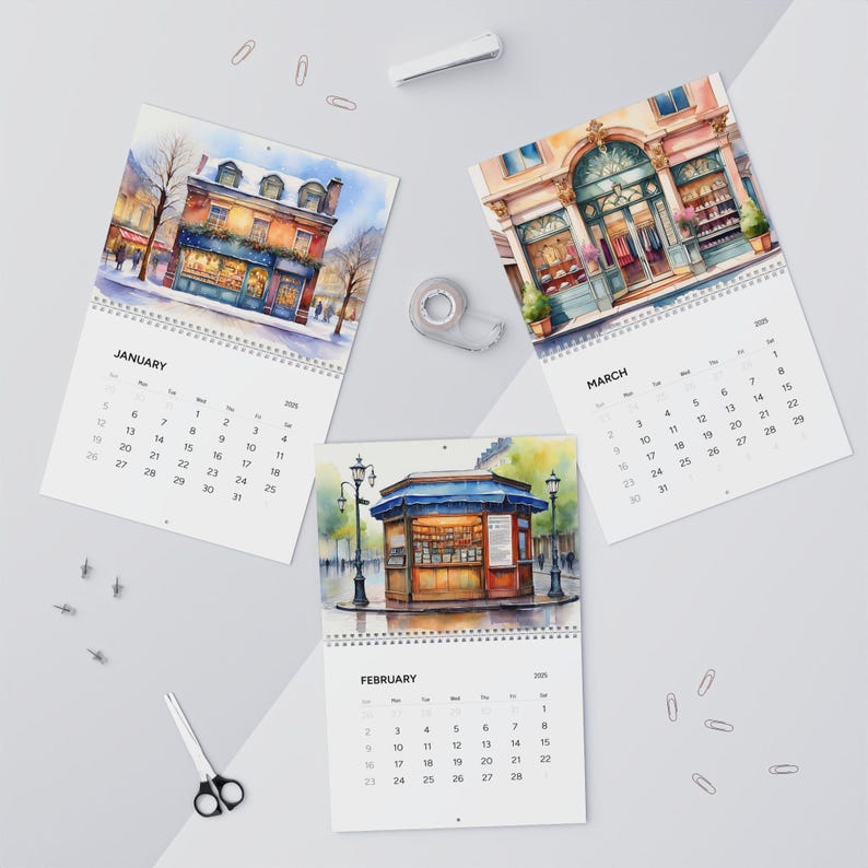 2025 Art Wall Calendar Watercolor European Shops | Large Vibrant Images ...