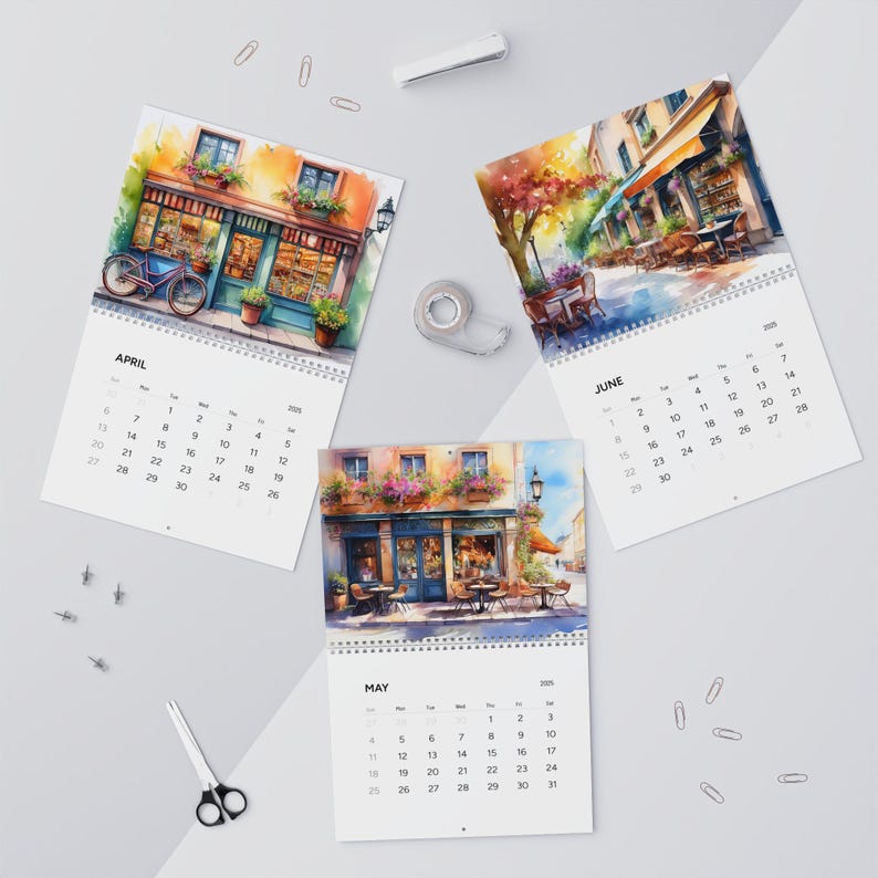 2025 Art Wall Calendar Watercolor European Shops | Large Vibrant Images ...