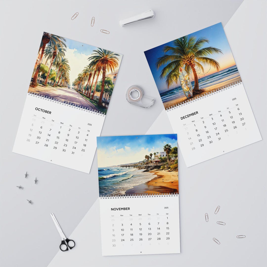 California Watercolor Wall Calendar 2025 | Stunning Art of Golden Gate ...