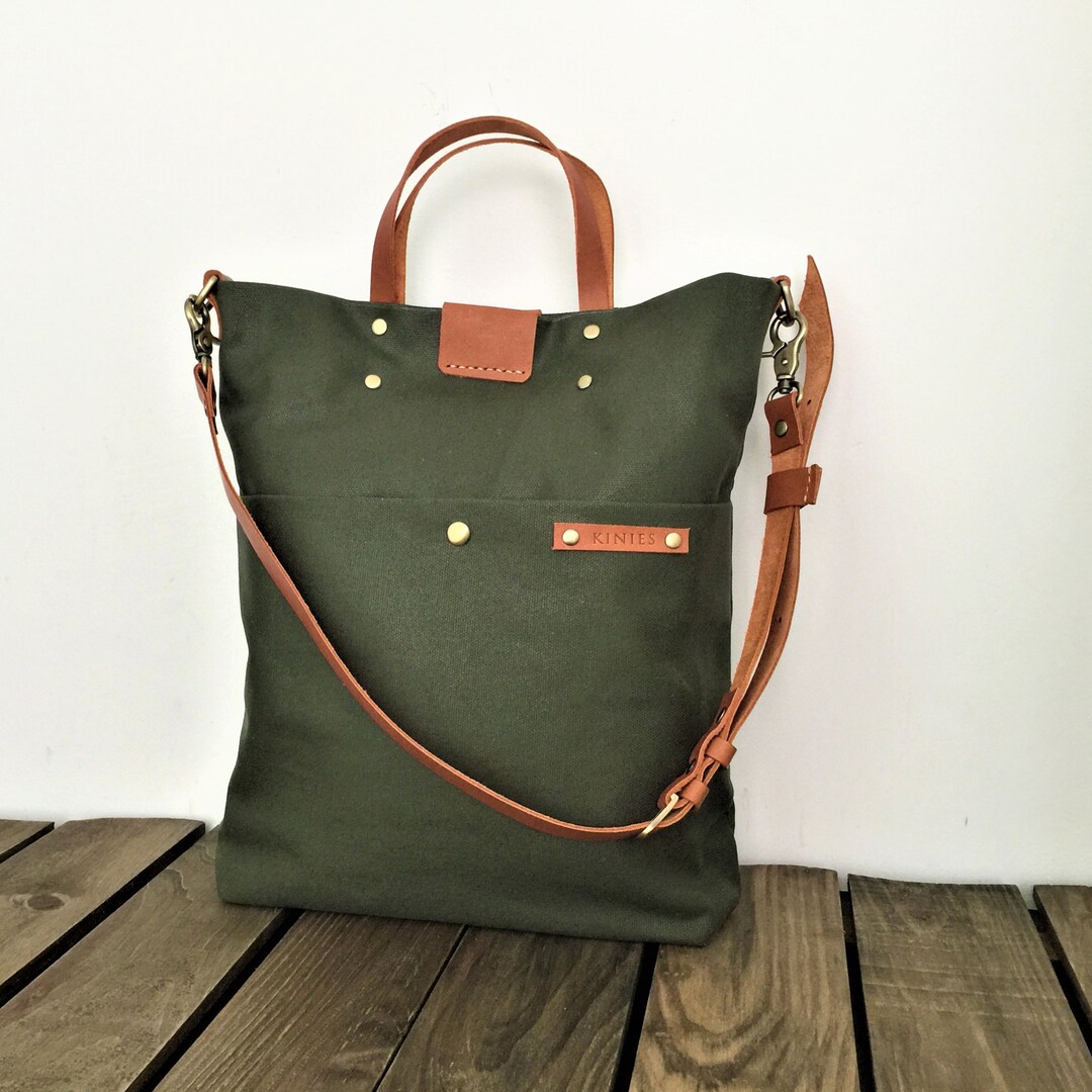 Leather Strap Bag, Tote Bag for Men, Personalized Gift, Canvas Bag for ...
