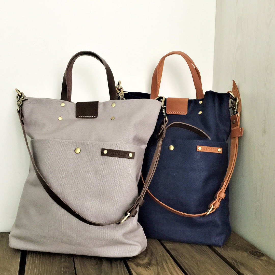 Leather Strap Bag, Tote Bag for Men, Personalized Gift, Canvas Bag for ...