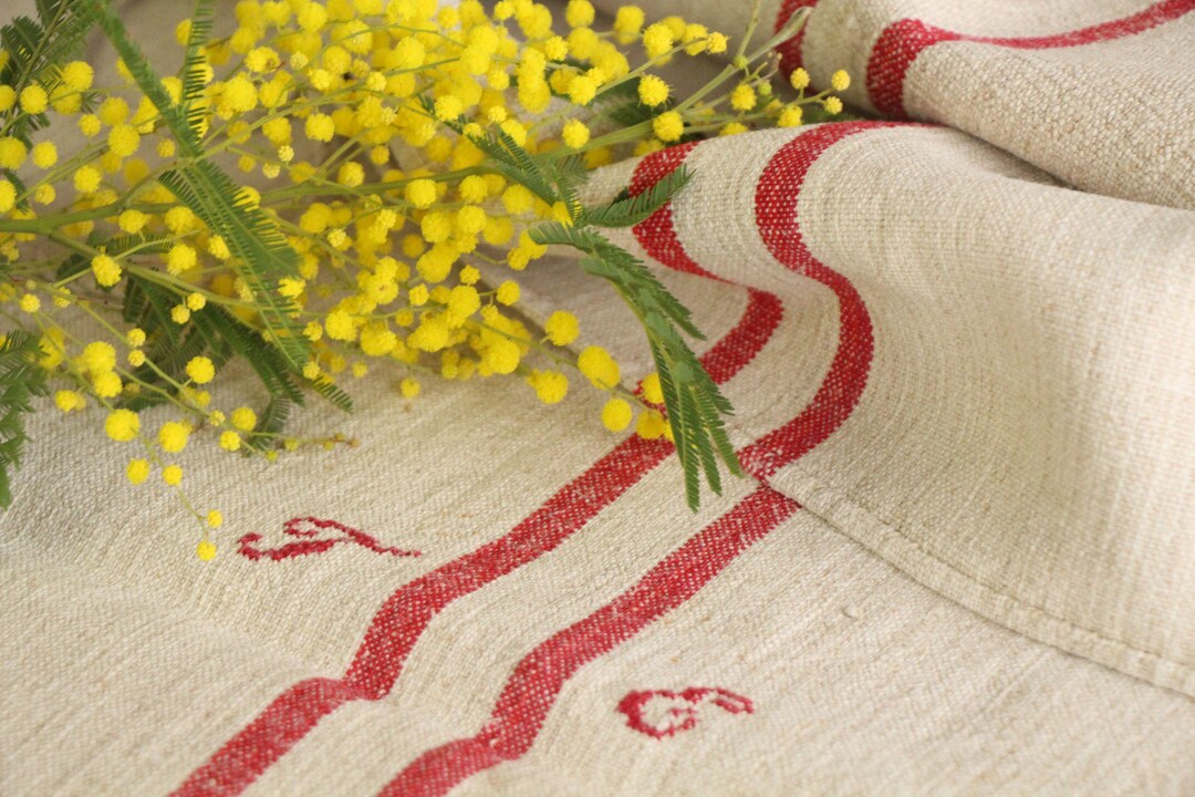Antique Linen Grain Sack, Farmhouse Decor, Upholstery Fabric, Durable ...