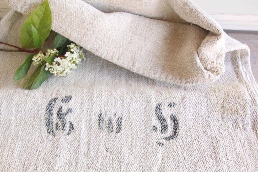 Antique German Linen Grain Sack, Shabby Chic, Farmhouse Decor, F 528 - Etsy
