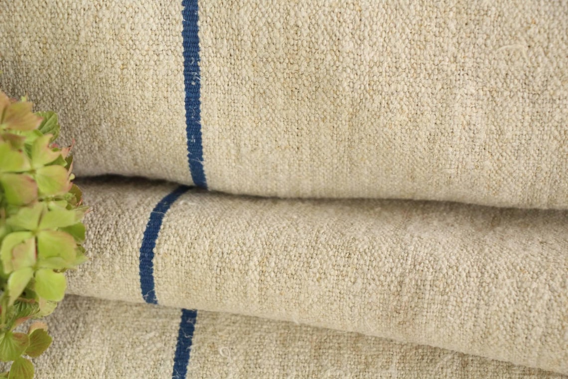 Antique Plain Linen Fabric 7.98y, Organic Handmade Upholstery Fabric ...