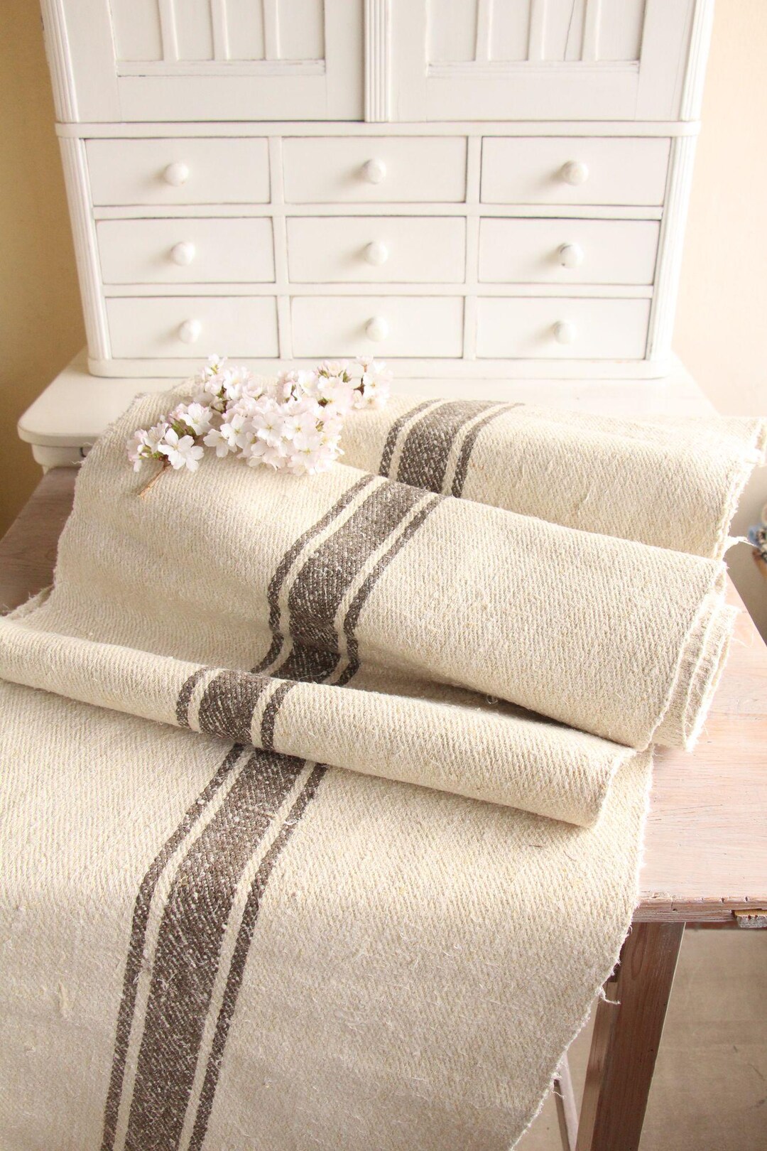 Antique Linen Fabric 18.7y, Bulk Offer, Farmhouse Decor, Cottagecore ...