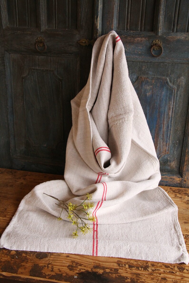 GP 717 : Antique Grainsack Grain Sack STRAWBERRY RED | Etsy