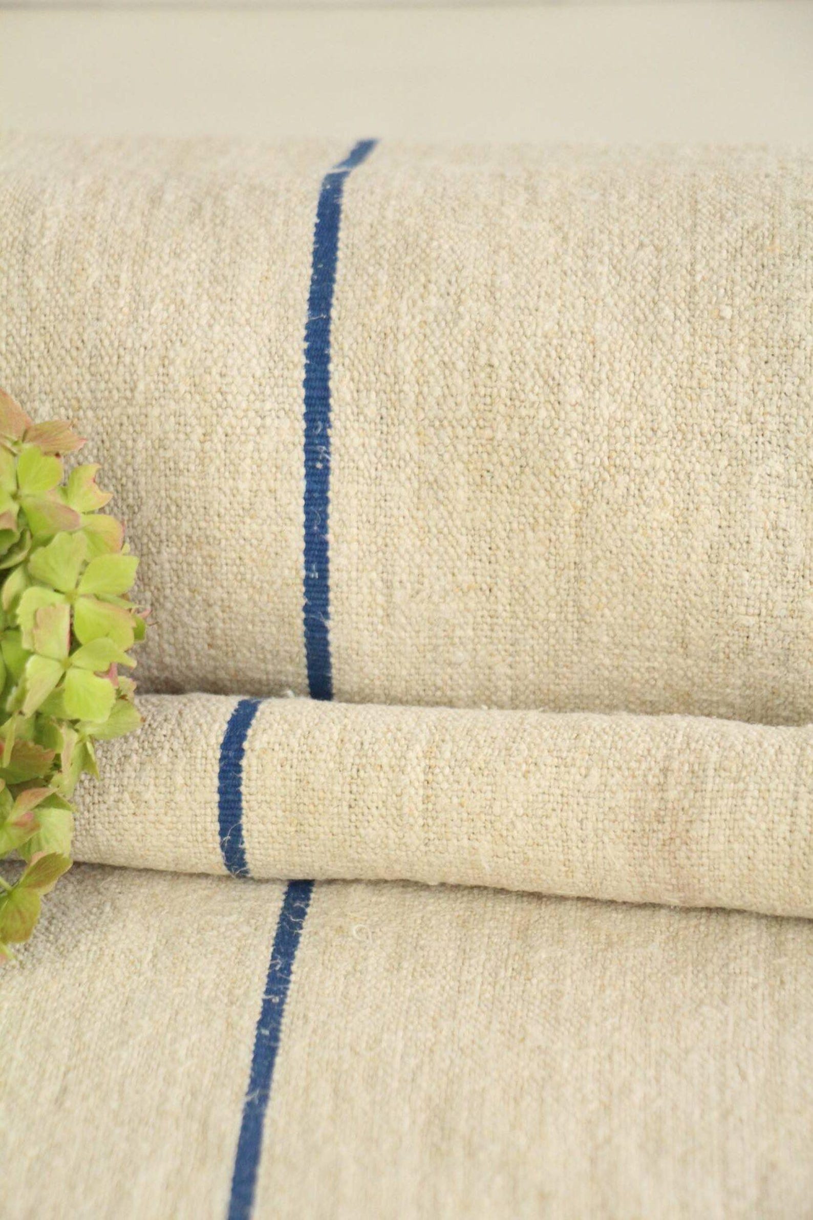 Antique Plain Linen Fabric 7.98y, Organic Handmade Upholstery Fabric ...