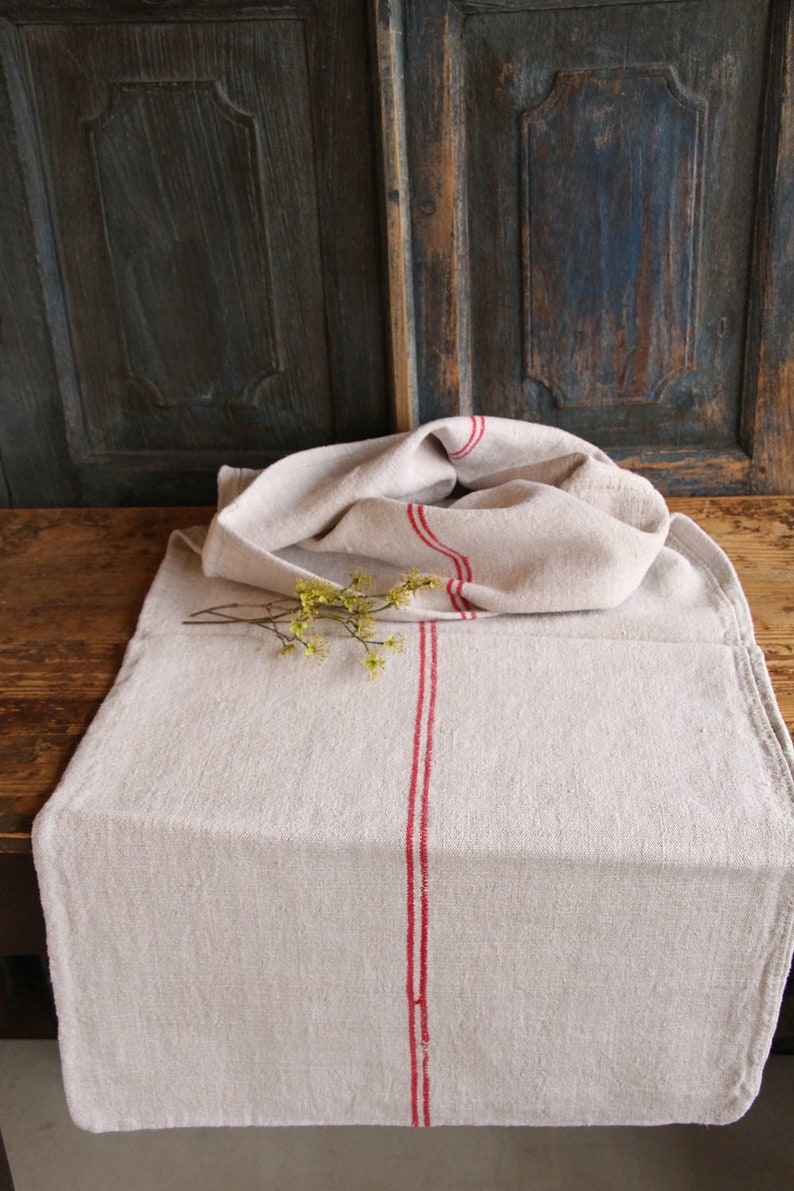 GP 717 : Antique Grainsack Grain Sack STRAWBERRY RED | Etsy