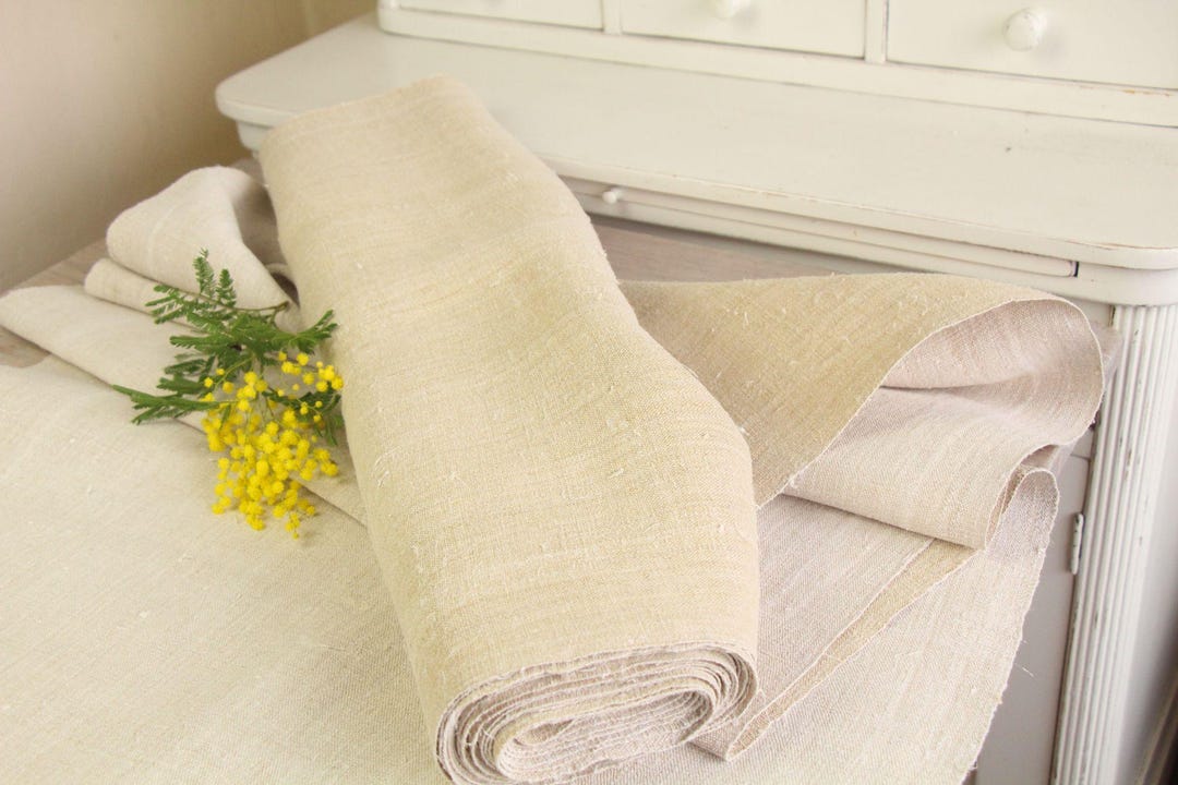 Antique Linen Fabric, 10.17 Y, Farmhouse Decor, Upholstery Fabric ...