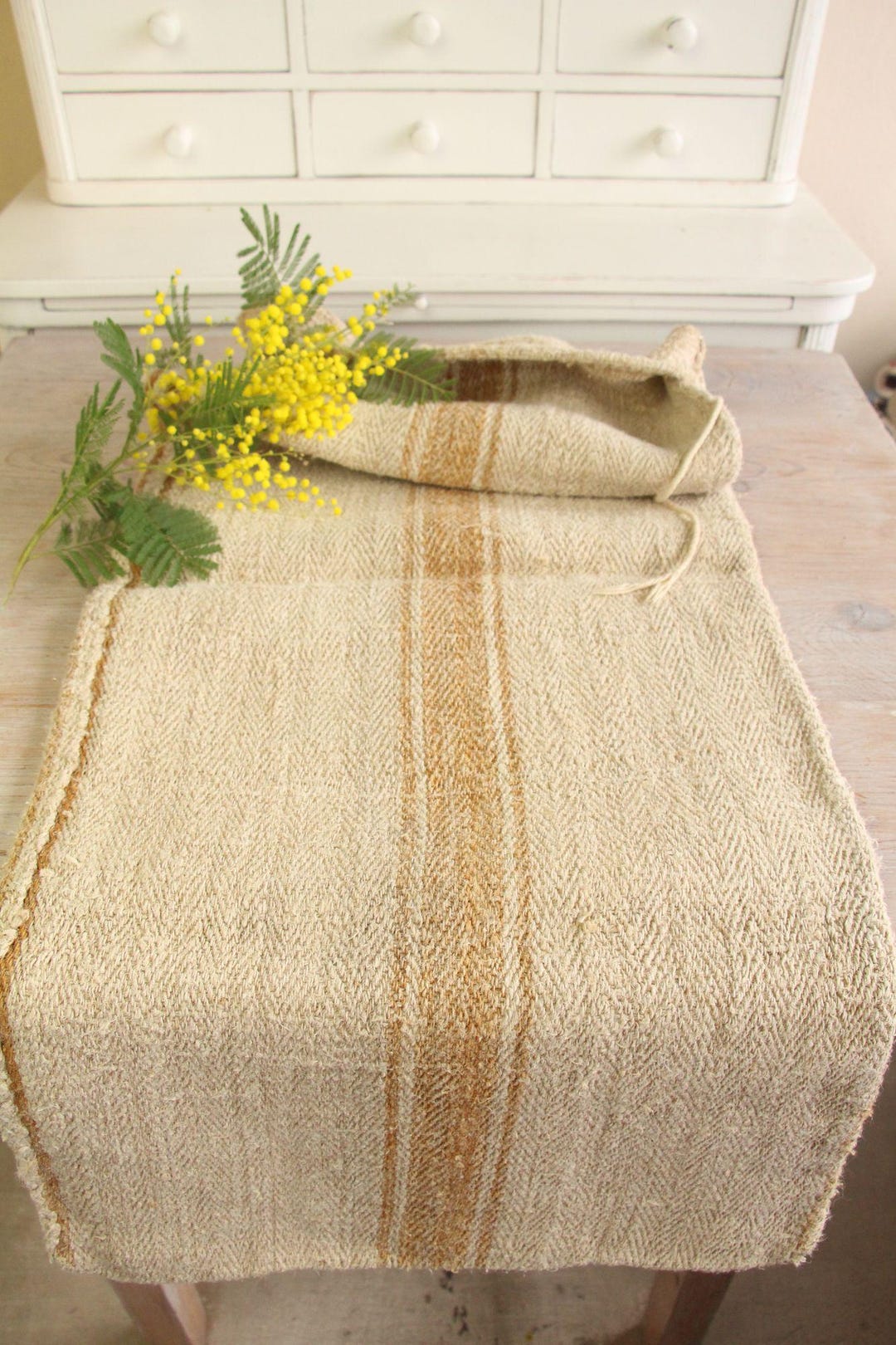 Antique Linen Grain Sack, Farmhouse Decor, Cottagecore, Wabi Sabi, L ...