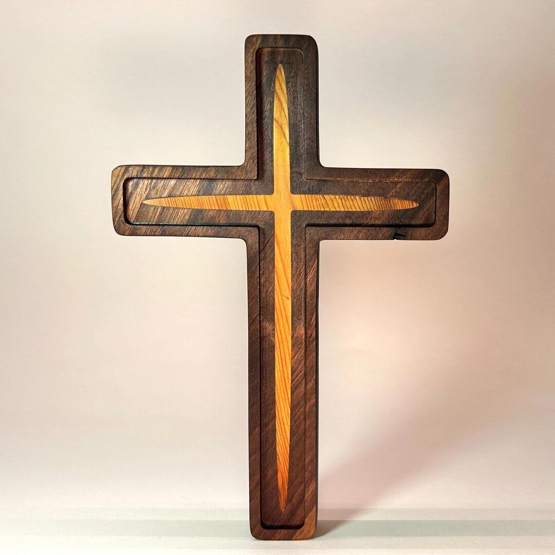 Walnut Cross With Cedar Inlay - Etsy