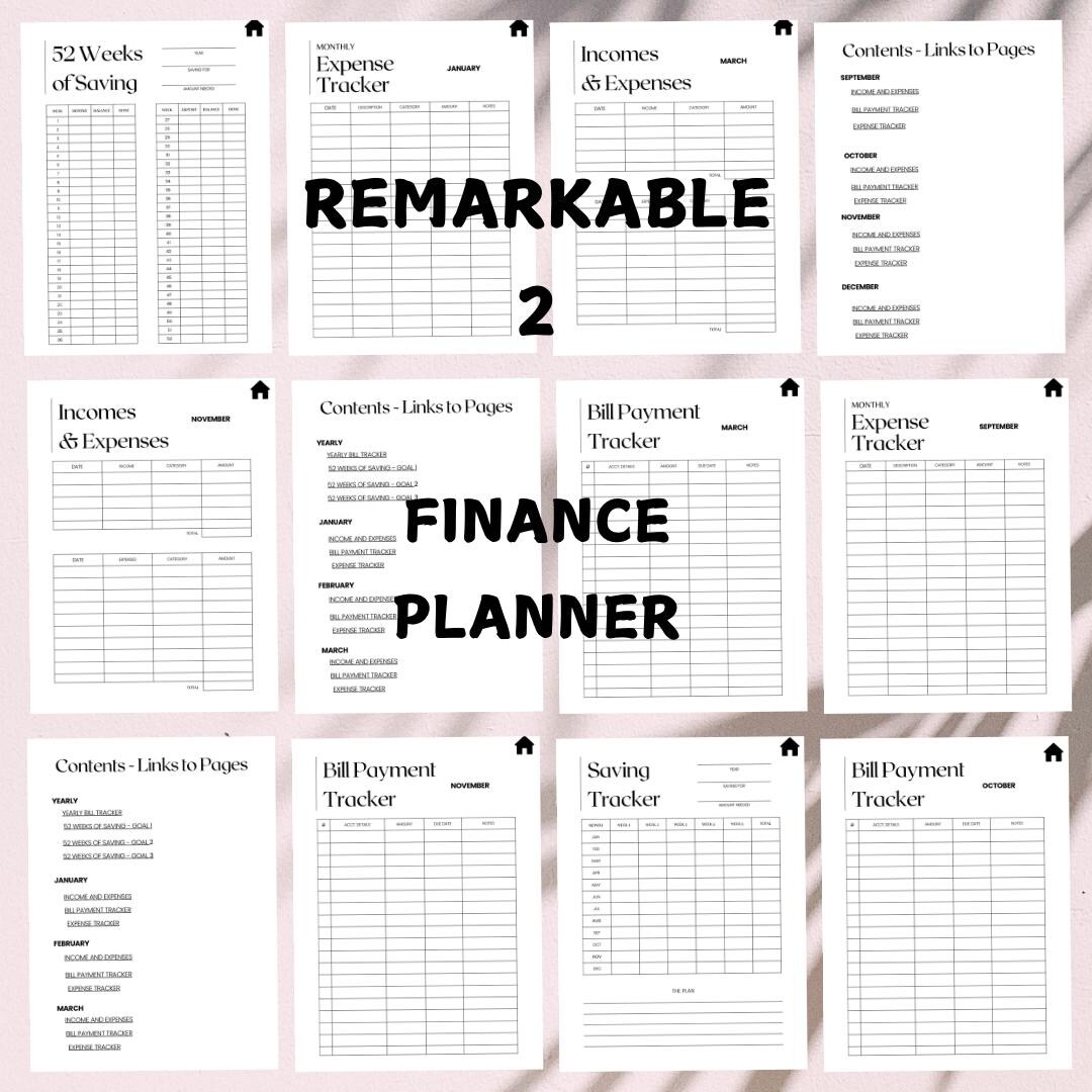 Remarkable 2 Financial Planner Template Yearly Savings Monthly Bills ...