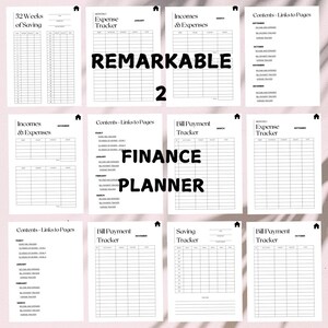 Remarkable 2 Financial Planner Template Yearly Savings Monthly Bills Income and Expense Tracker ...