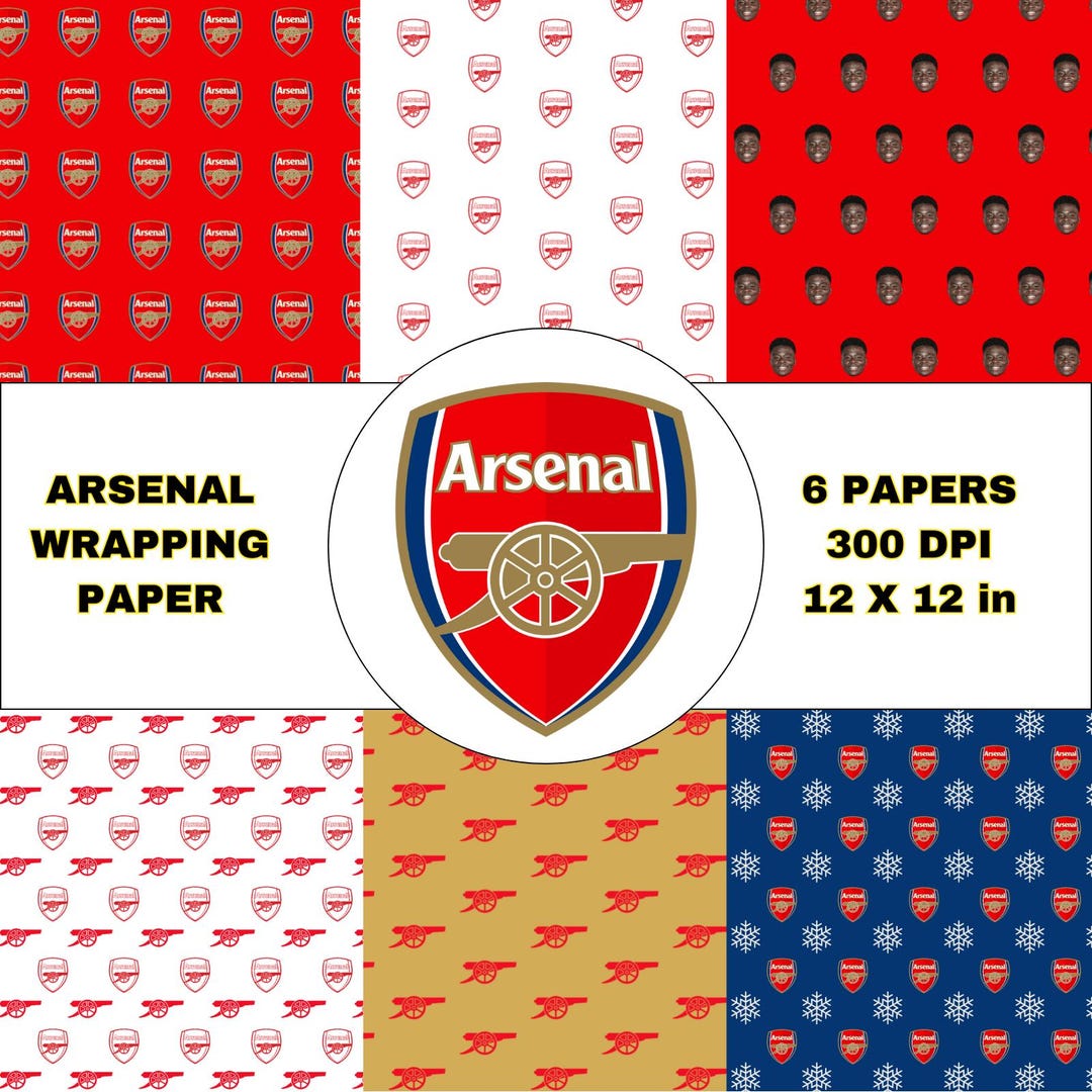 Arsenal FC Wrapping Paper Digital Download Printable Gift Wrap for ...