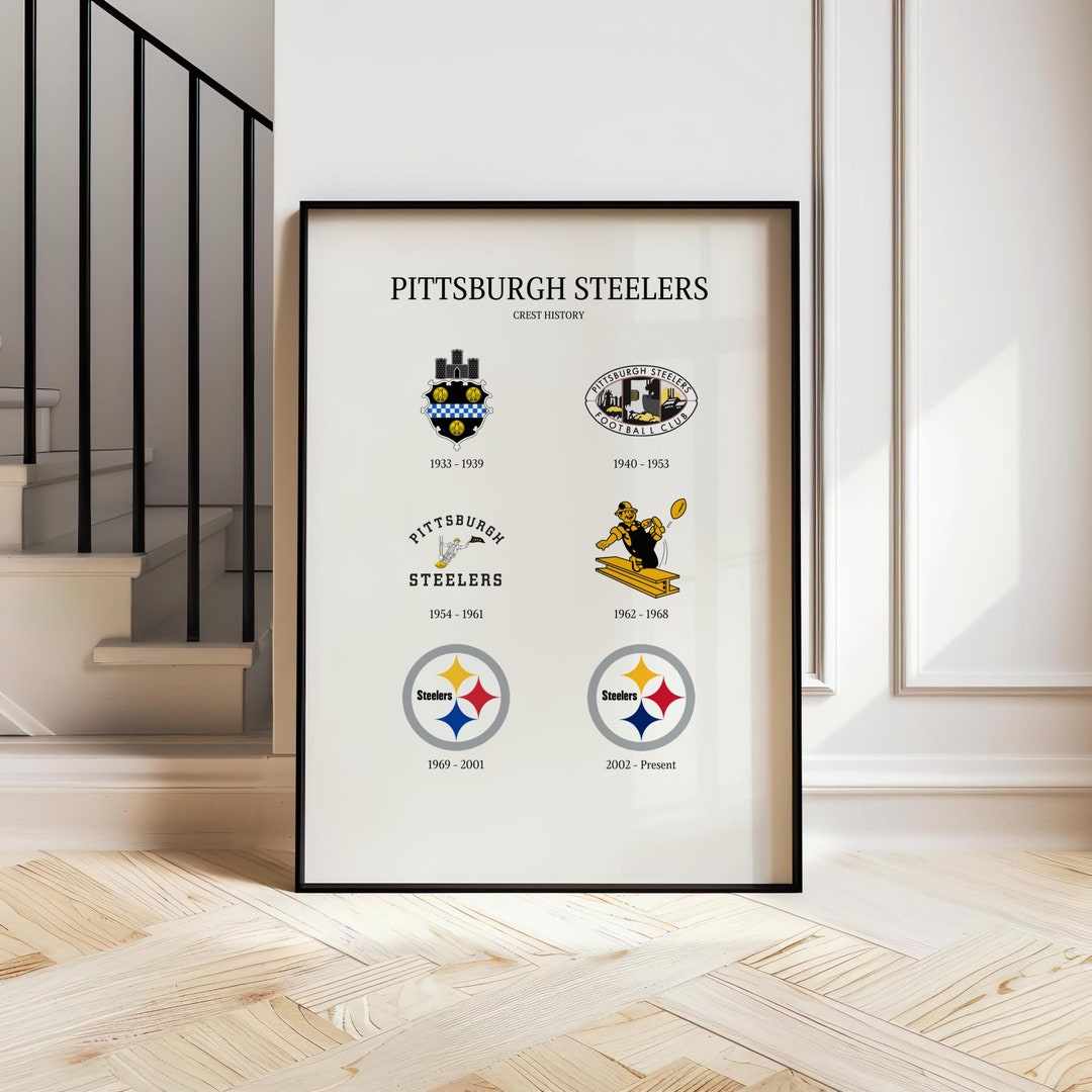 Pittsburgh Steelers Crest History Poster Steelers Fan Gift Steelers ...