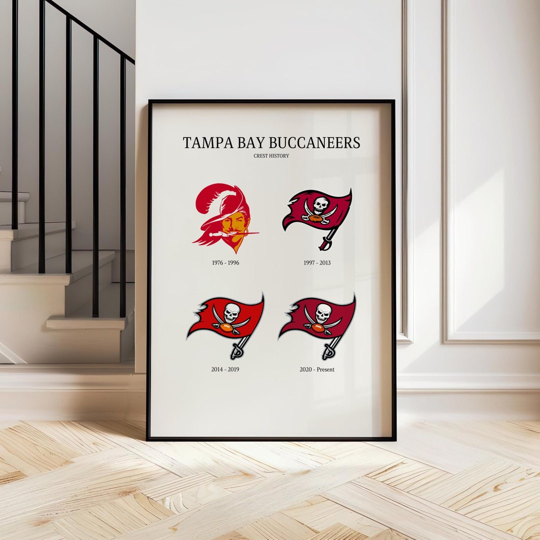 Tampa Bay Buccaneers Crest History Poster Bucs Fan Gift Tampa Bay ...