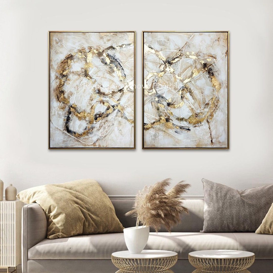 INFINITY LOVE, Contemporary Diptych by Bstoyanova, Large Abstract ...