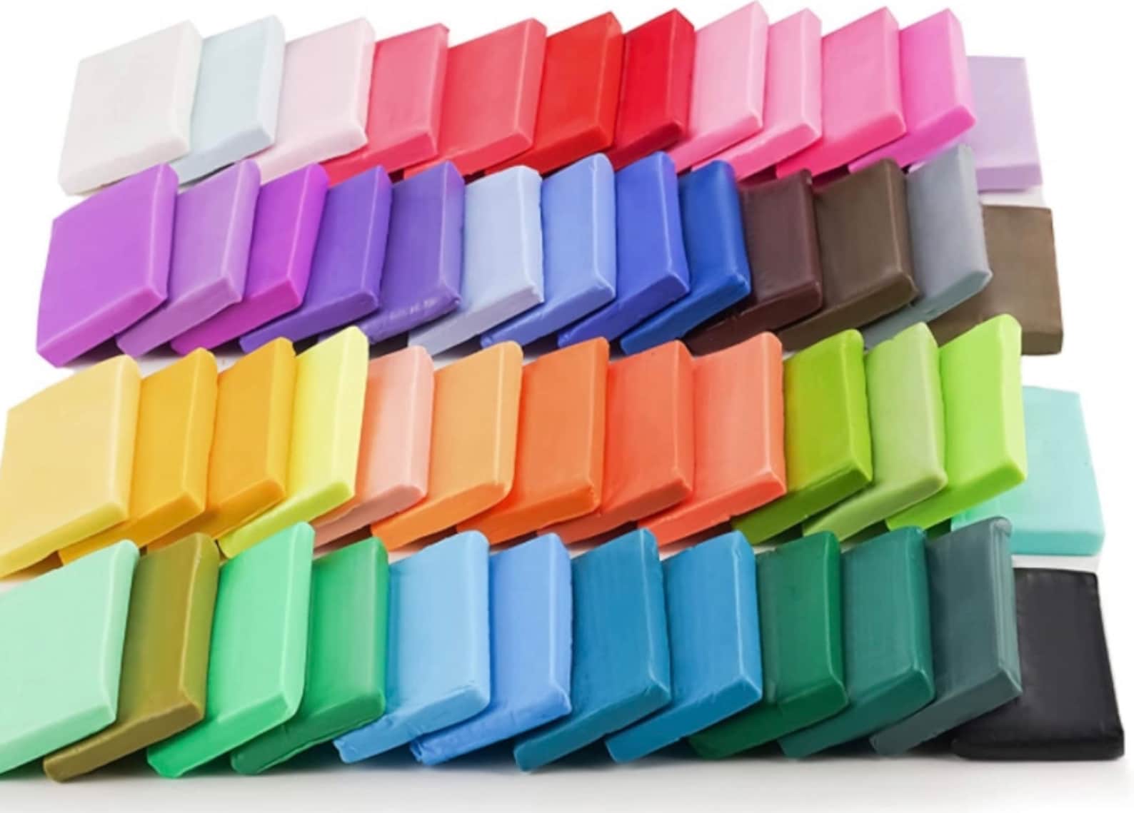 50 Colors Polymer Clay Kit Oven Bake Clay Model Clay Non-sticky Non ...