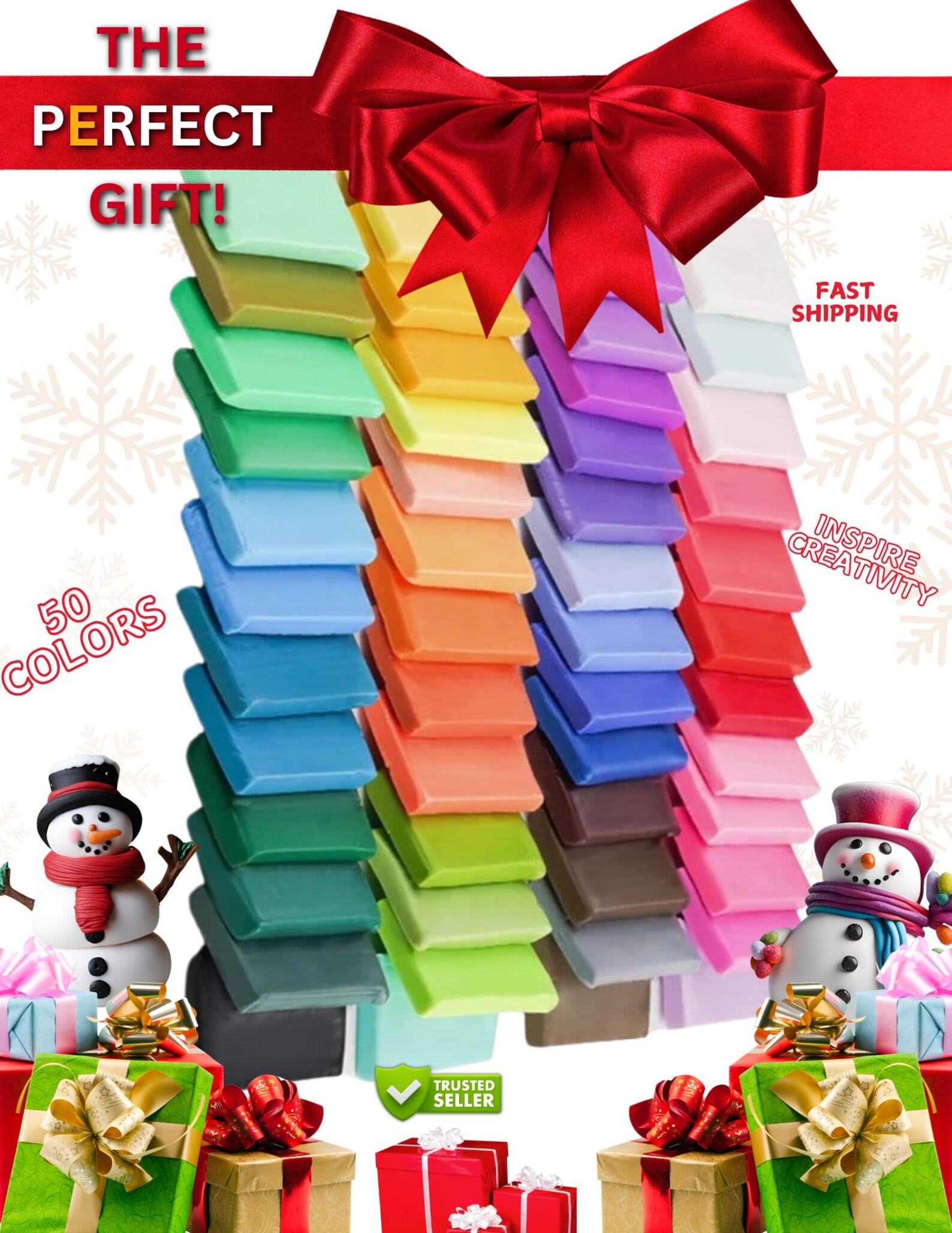 50 Colors Polymer Clay Kit Oven Bake Clay Model Clay Non-sticky Non ...