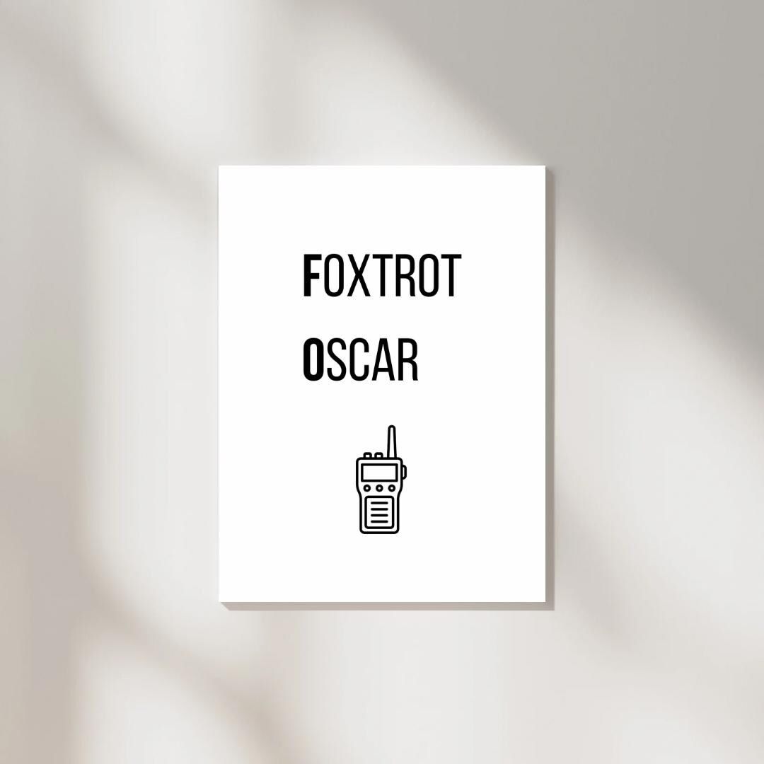 Foxtrot Oscar Phonetic Alphabet Poster - Etsy