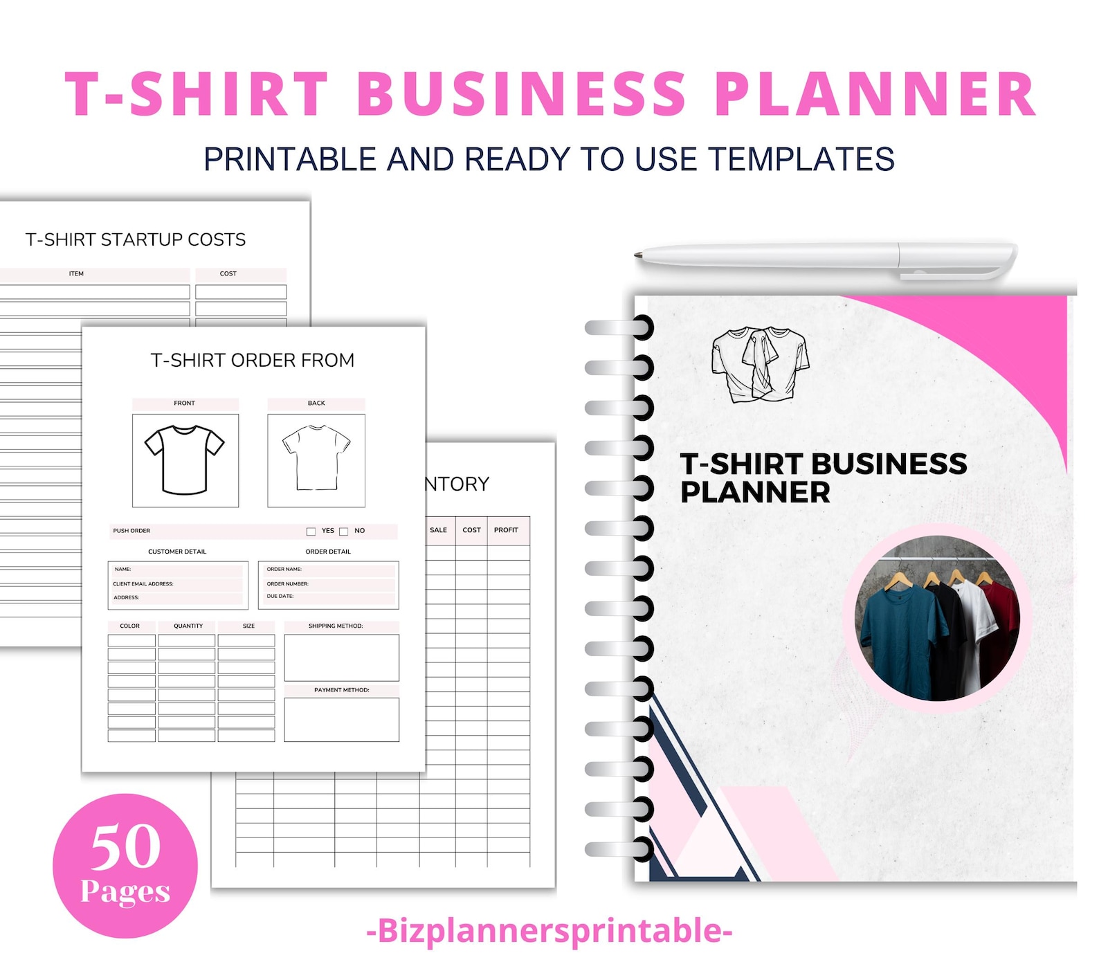 T Shirt Business Planner Small Business Planner Finance Client Project ...