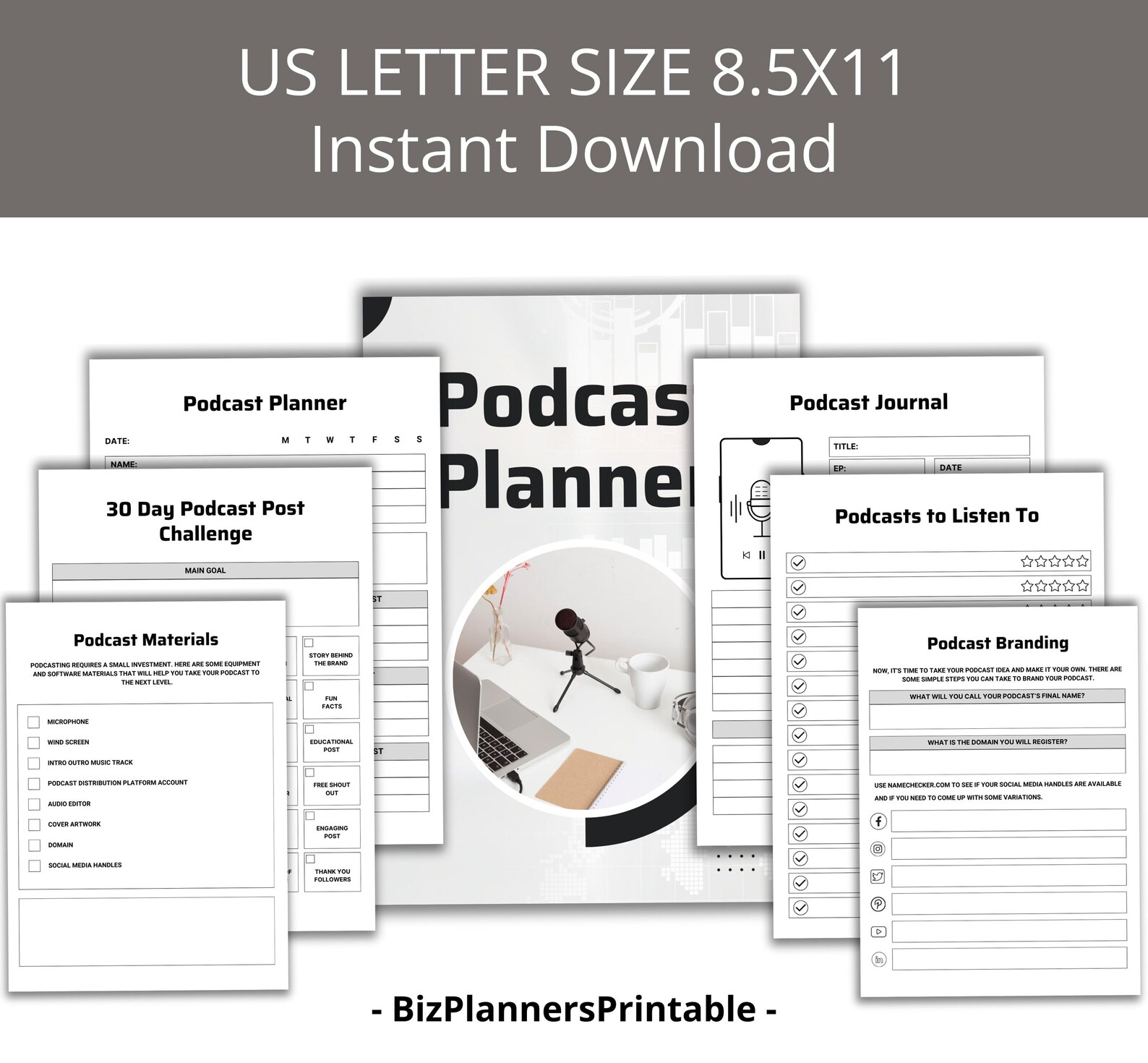 Printable Podcast Planner Template, Podcast Content Planning Worksheet ...