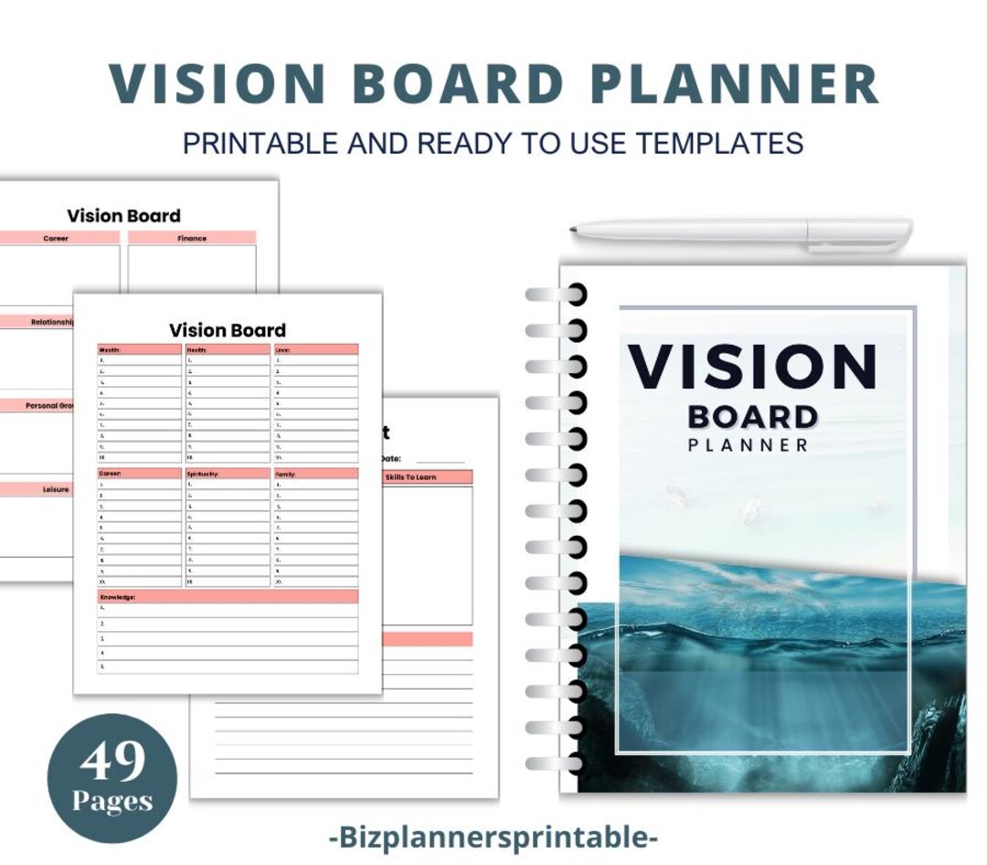 2025 Vision Board Planner, Goal Setting Organizer, Manifestation ...