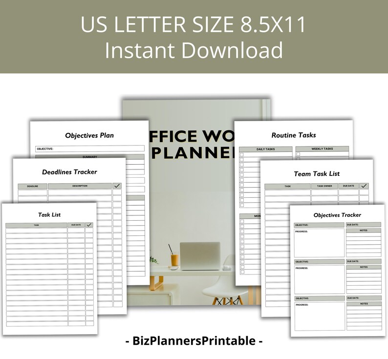 Printable Office Work Planner, Office Task Planner, Office Organizer ...