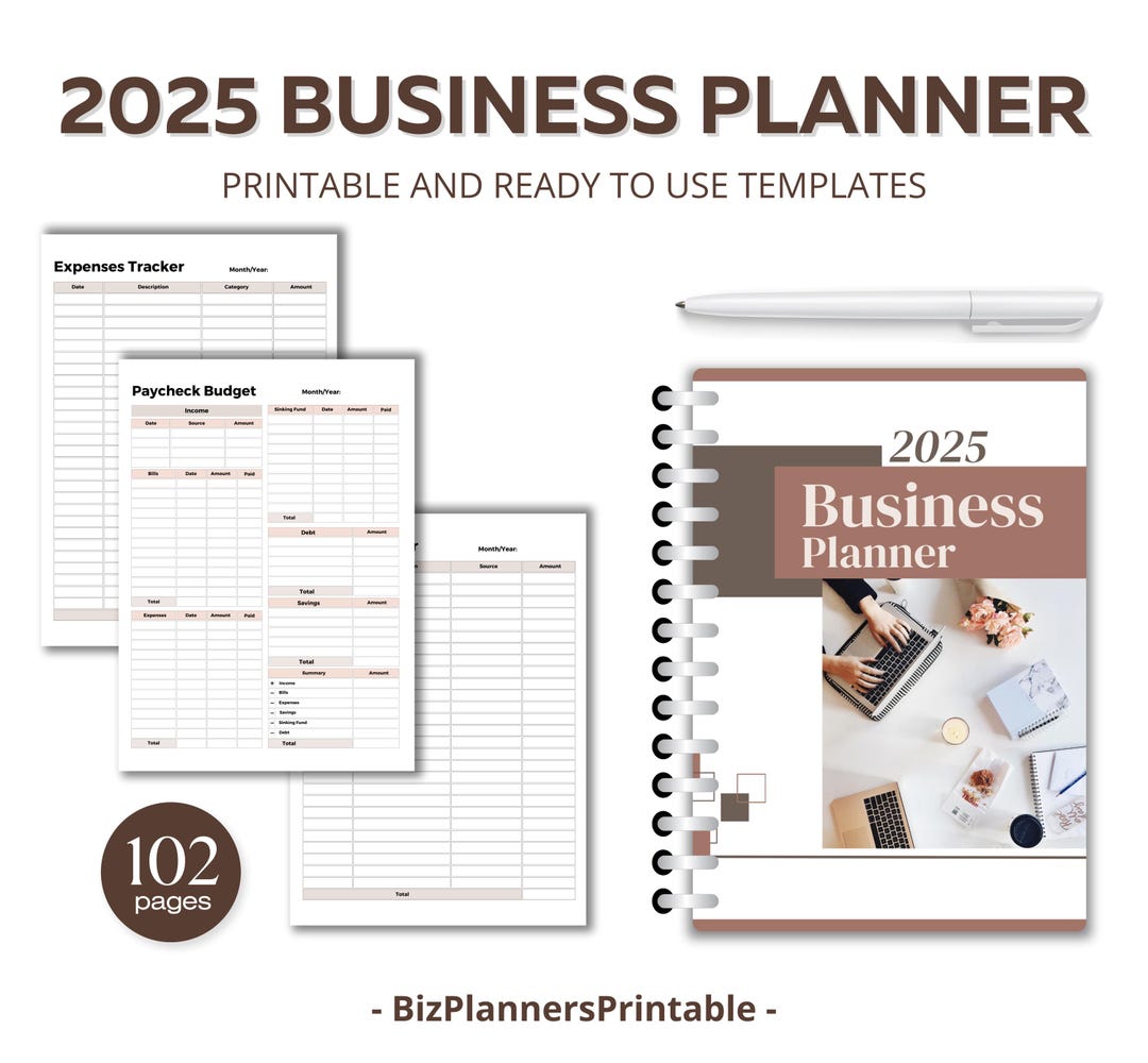 2025 Business Planner, Business Planner Printable for Entrepreneur ...