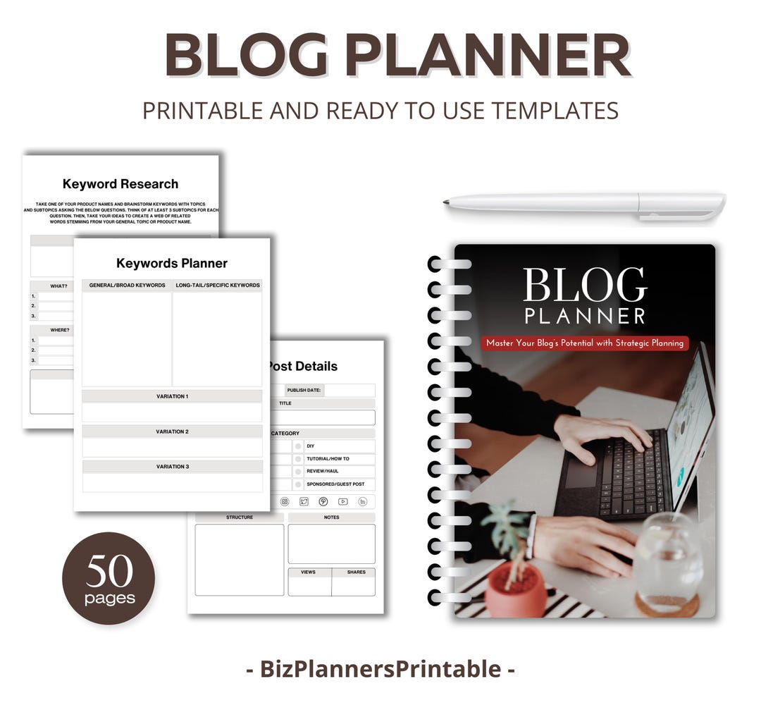 Printable Blog Planner, Blog Post Outline, Blog Planning, Content ...
