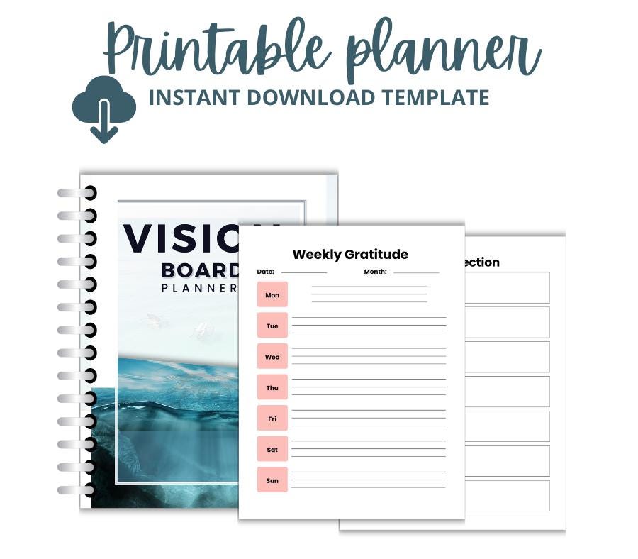 2025 Vision Board Planner, Goal Setting Organizer, Manifestation ...