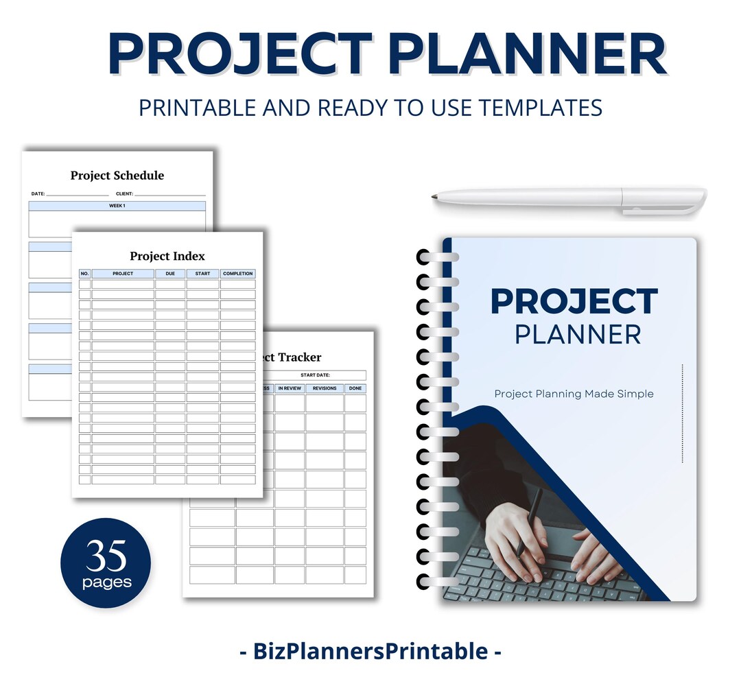 Printable Project Planner, Work Planner, Project Timeline Tracker ...