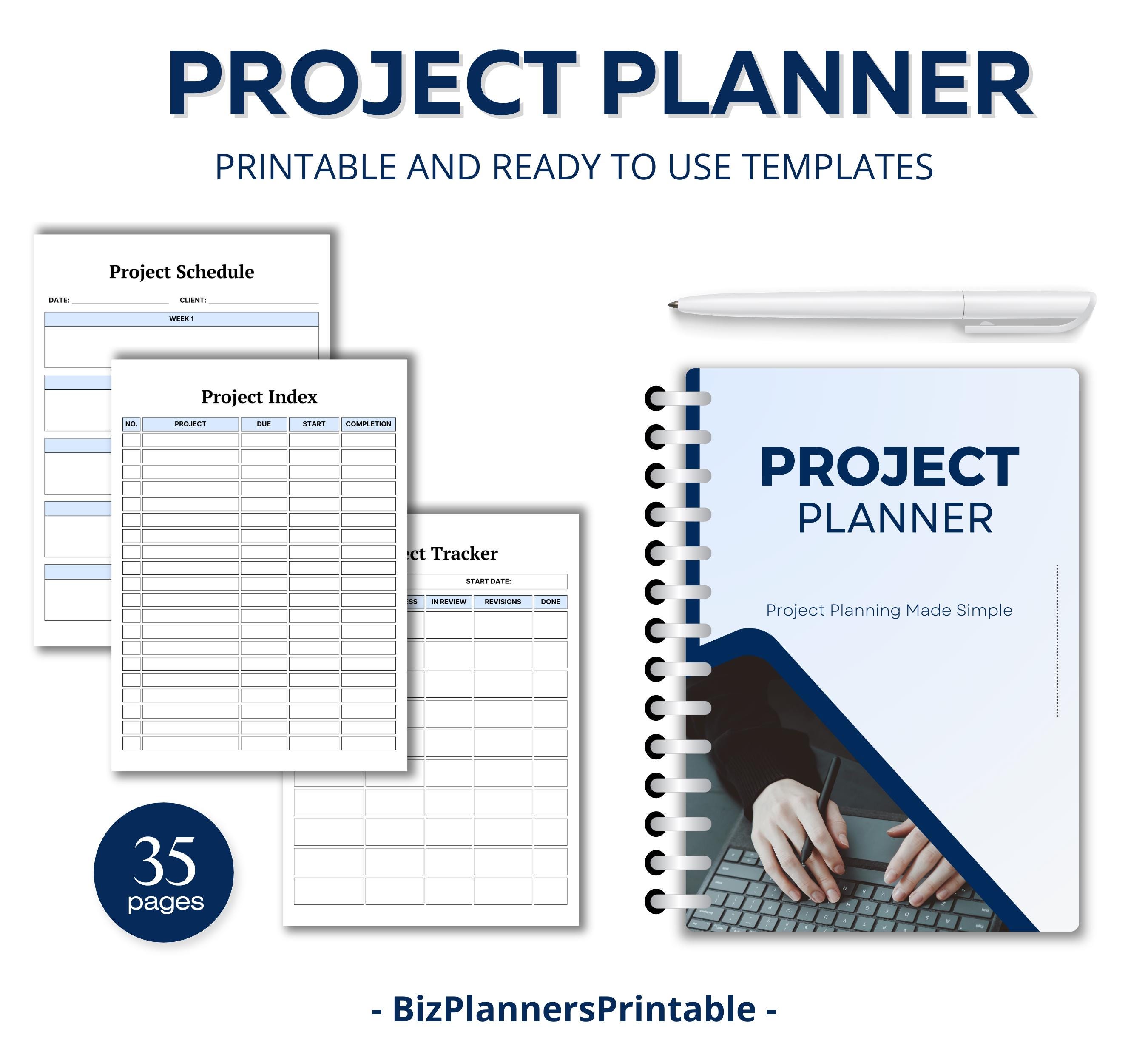Printable Project Planner, Work Planner, Project Timeline Tracker ...