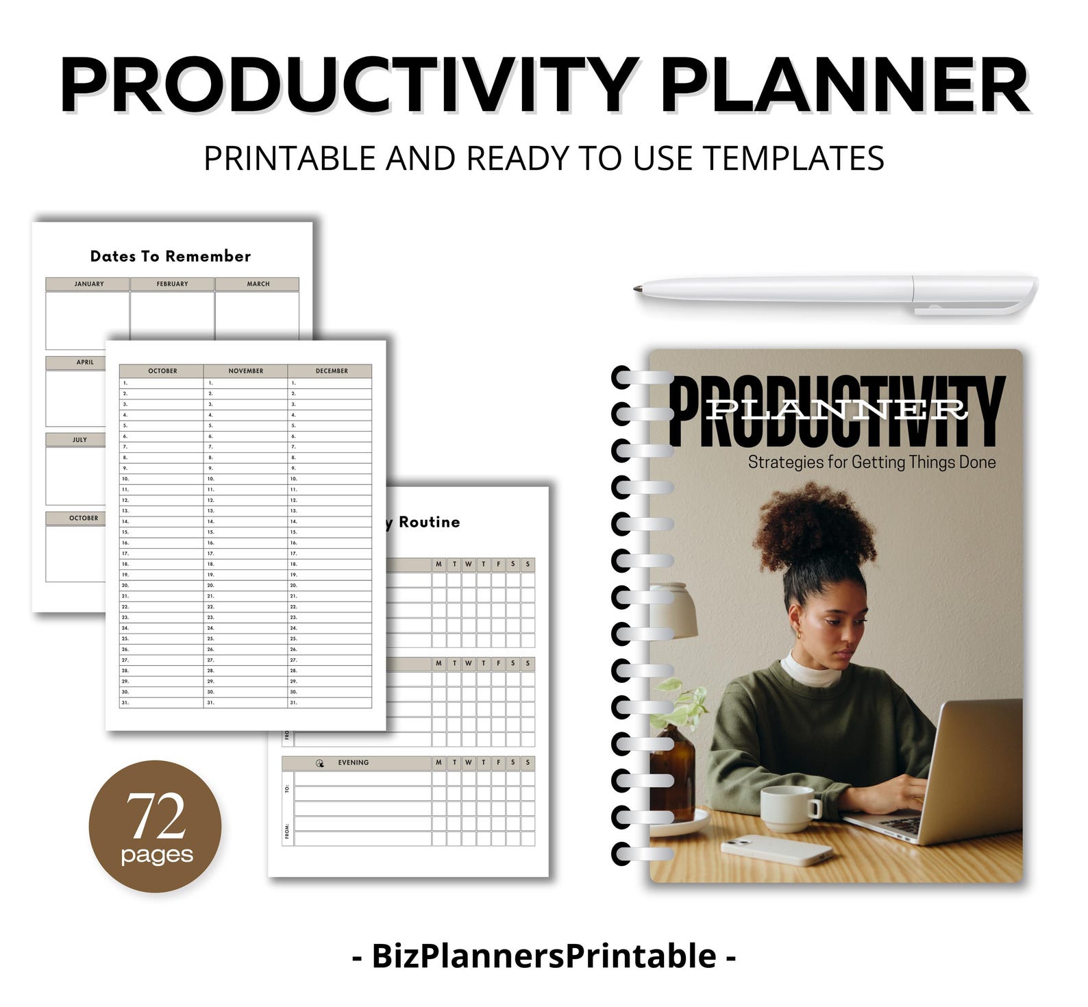 Productivity Printable Planner, Improve Productivity, Task Planning ...