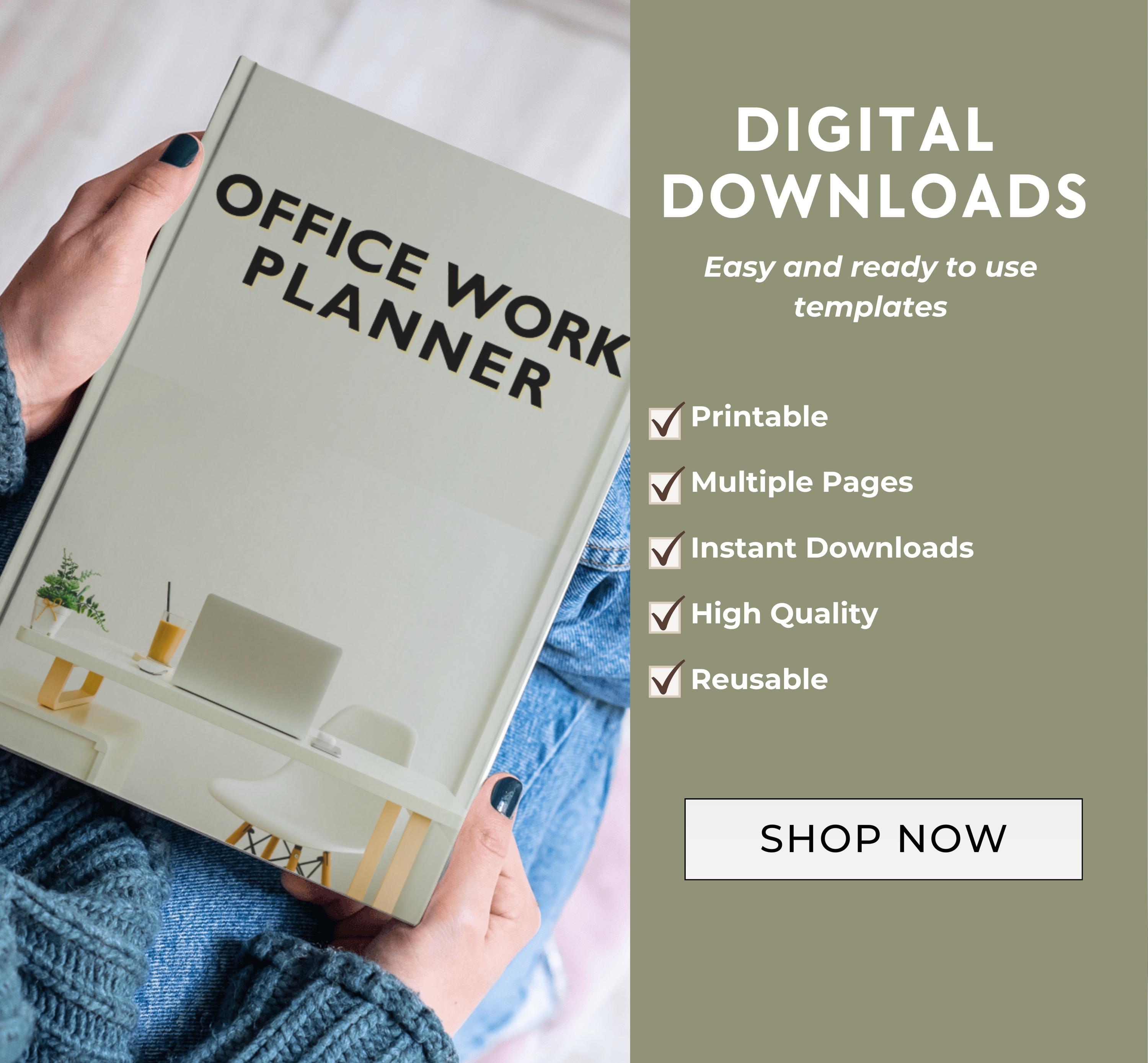 Printable Office Work Planner, Office Task Planner, Office Organizer ...