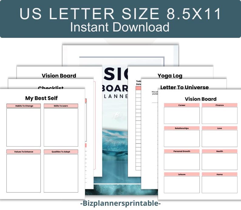 2025 Vision Board Planner, Goal Setting Organizer, Manifestation ...