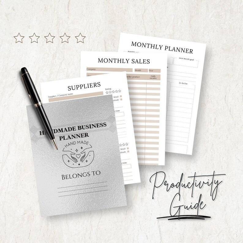 Handmade Business Planner, Printable Business Planner, Business Startup ...
